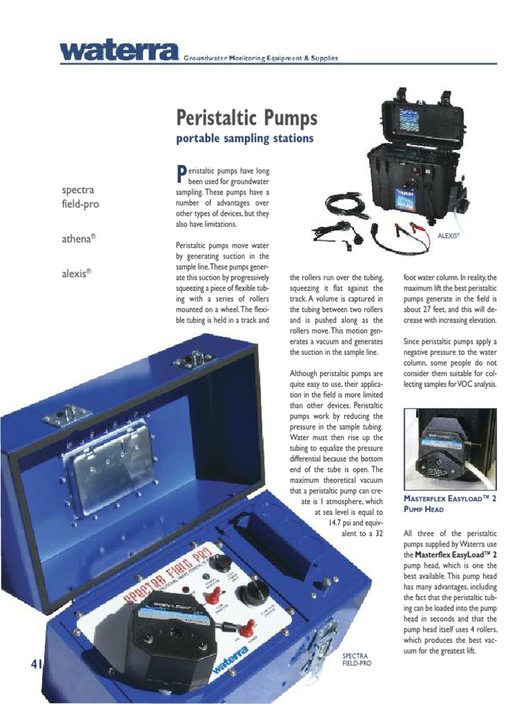 Peristaltic Pumps: Spectra Field-Pro Athena Alexis | PDF | Pump ...