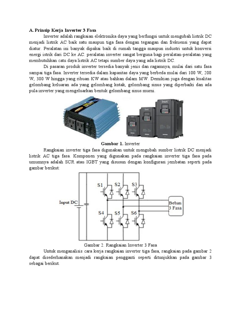 Prinsip Kerja Inverter 3 Fasa | PDF