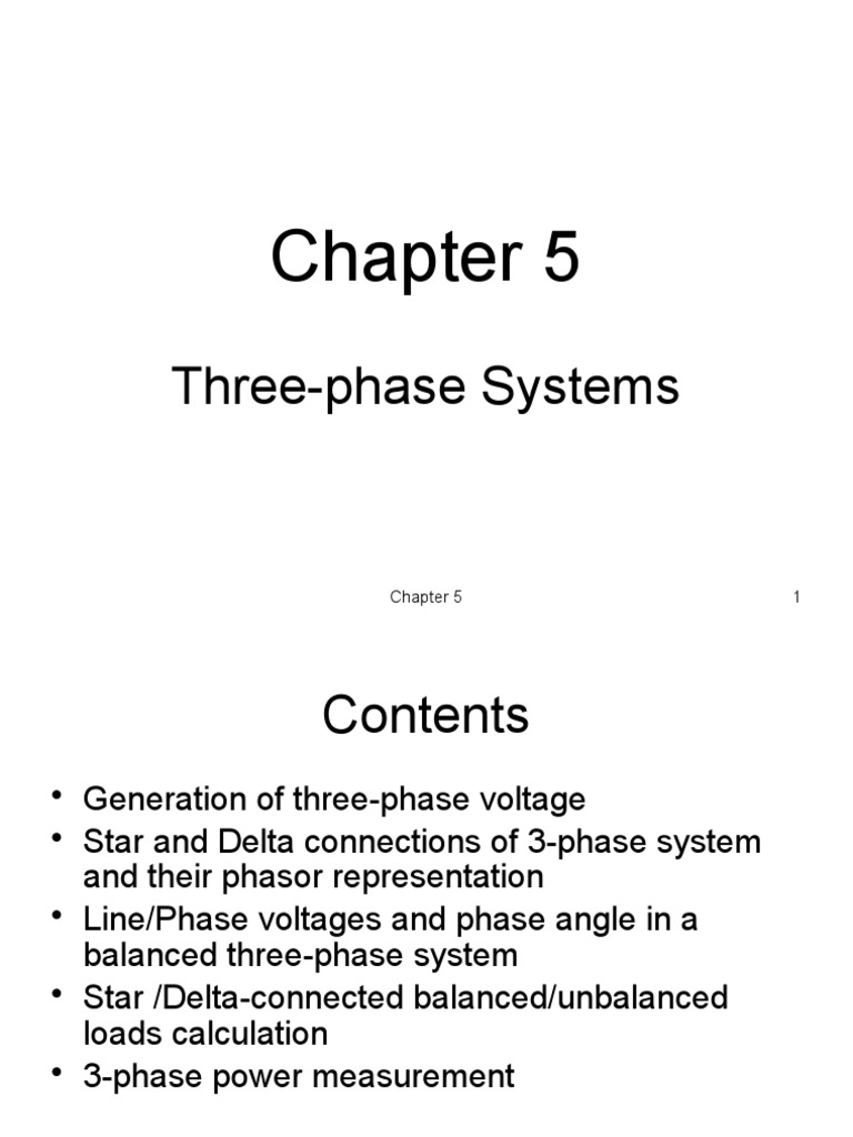 Ch5 - 3phase System | PDF | Force | Electrical Components