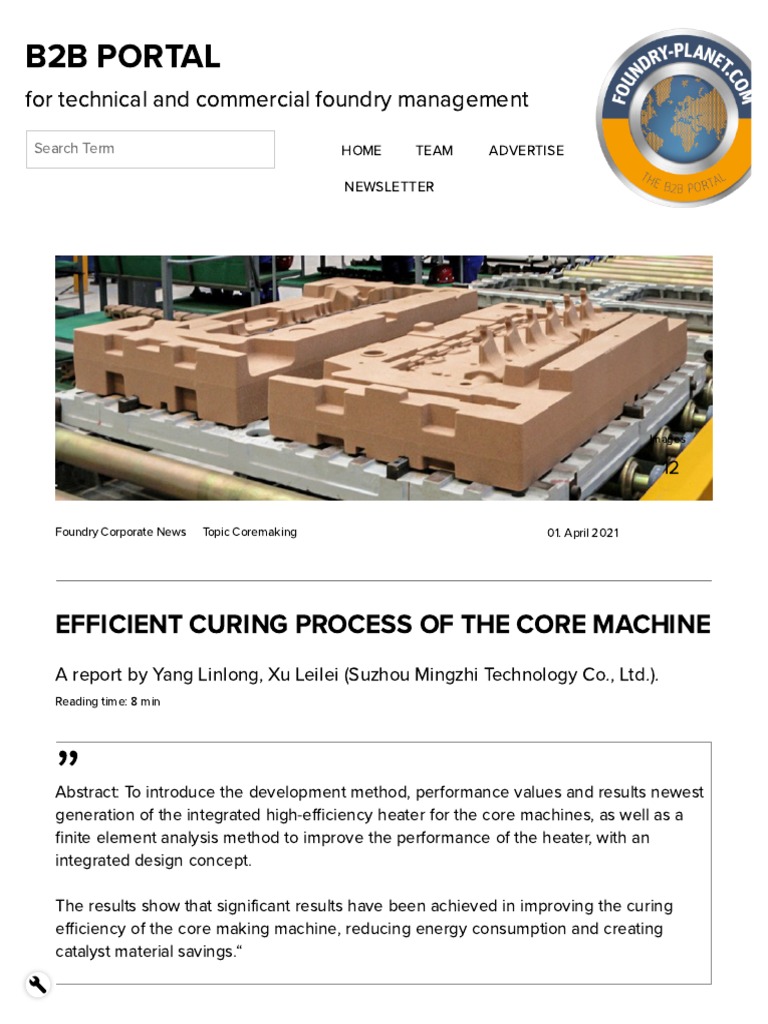 Efficient Curing Process of The Core Machine | PDF | Fluid Dynamics | Gases