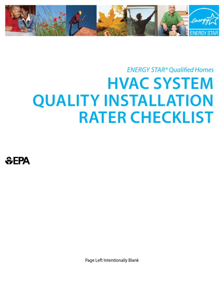 HVAC System Quality Installation Rater Checklist Guidebook Rev04 v6 ...