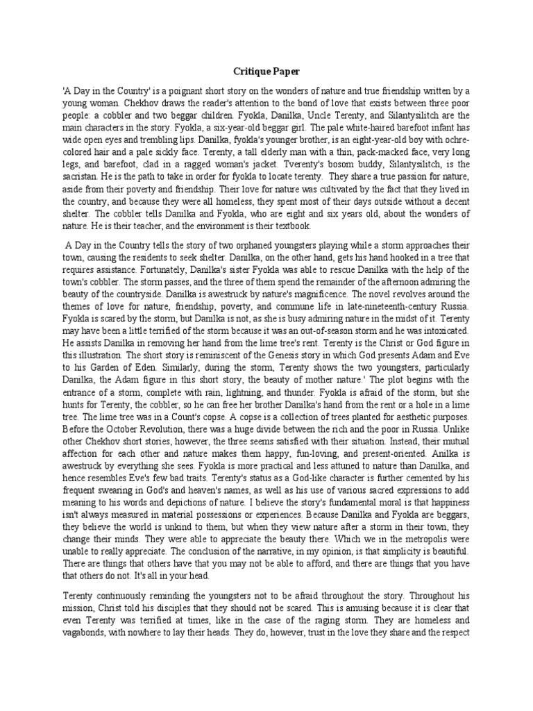 Critique Paper | PDF