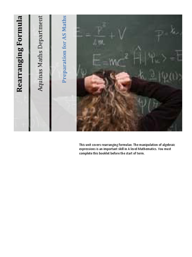 Rearranging Formulae | PDF | Formula | Area