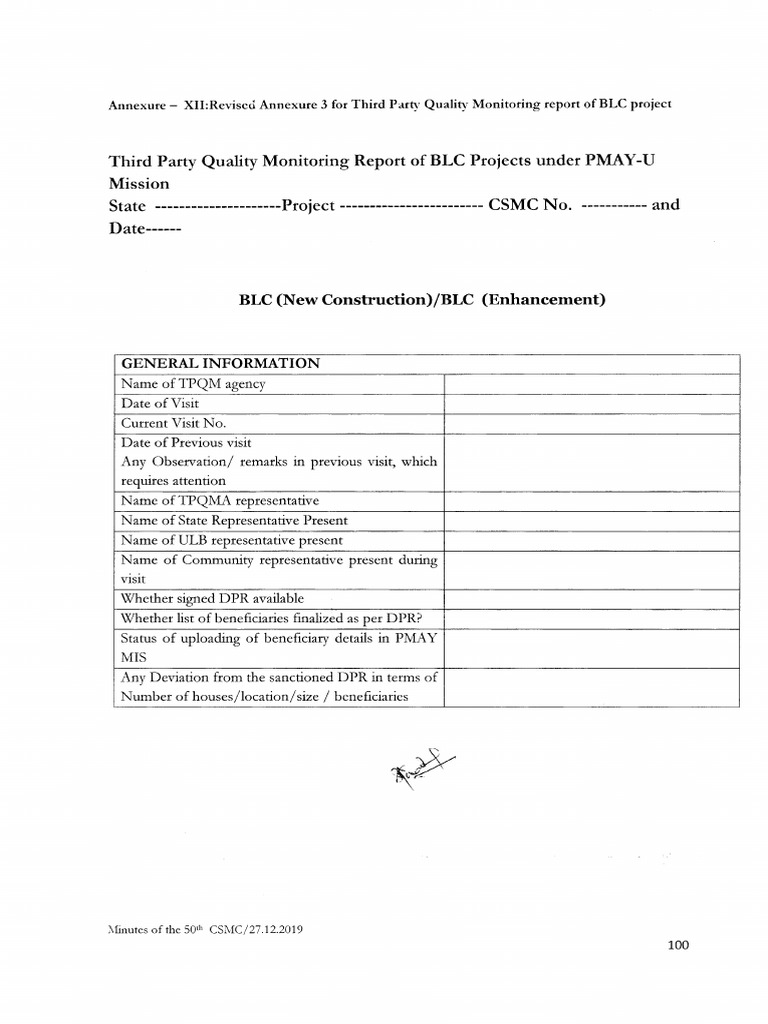 Revised Annexure 3 of TPQM Performa | PDF | Concrete | Masonry