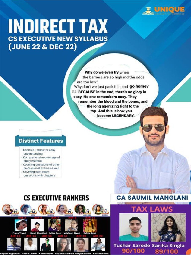 Idt Notes June Dec 22 | PDF | Taxation | Excise