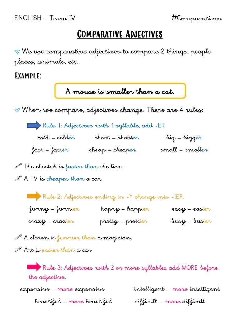 Notebook Activity - Comparative Adjectives | PDF | Language Arts ...