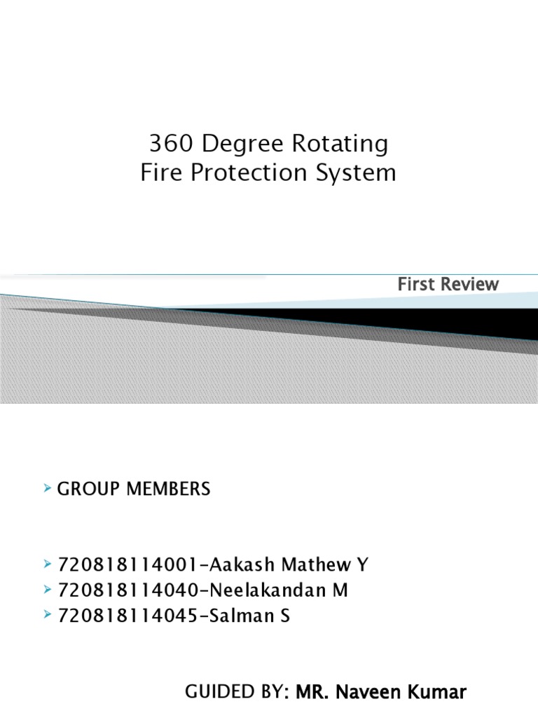 360 Degree Rotating Fire Protection System | PDF | Electric Motor | Nozzle