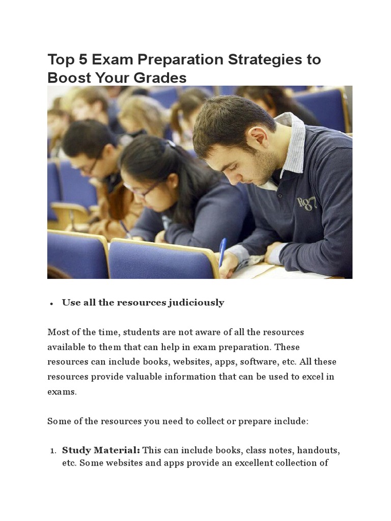 Top 5 Exam Preparation Strategies To Boost Your Grades | PDF | Multiple ...