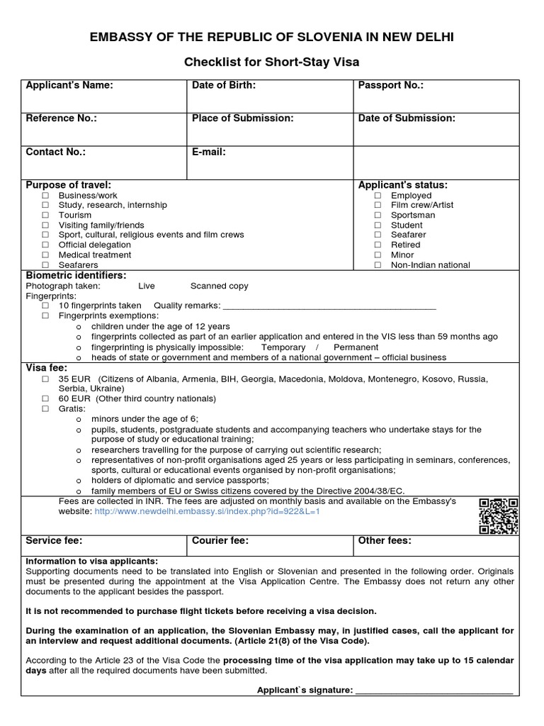Checklist For Short Stay Visa | PDF | Travel Visa | Passport
