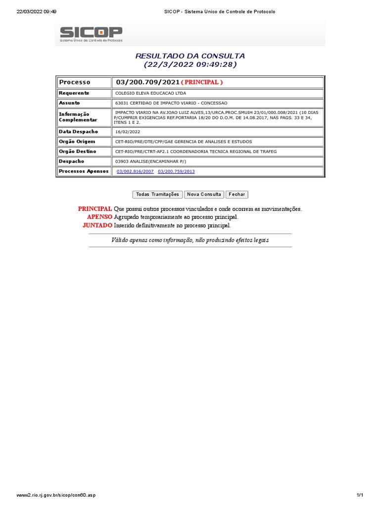 SICOP - Sistema Único de Controle de Protocolo | PDF | Tecnologia e ...