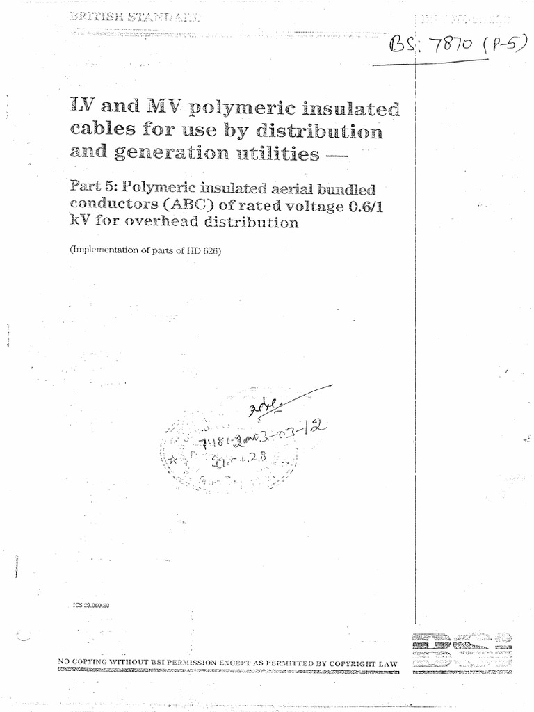 BS 7870 (P-5) Ltab Cable | PDF