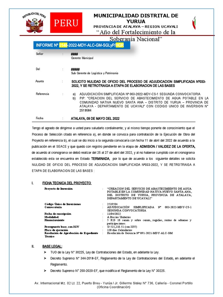 000 Informe de Devolucion A Area Usuaria | PDF | Quórum | Crimen y violencia