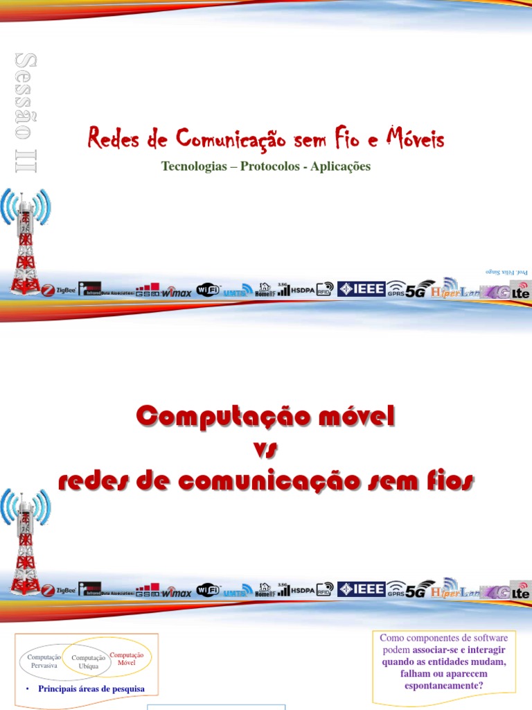 Redes de Comunicação Sem Fio e Móveis: Tecnologias - Protocolos ...