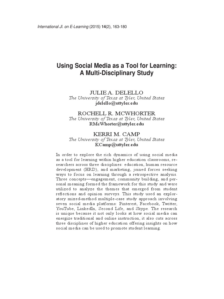 Using Social Media As A Tool For Learning | PDF | Popular Culture ...