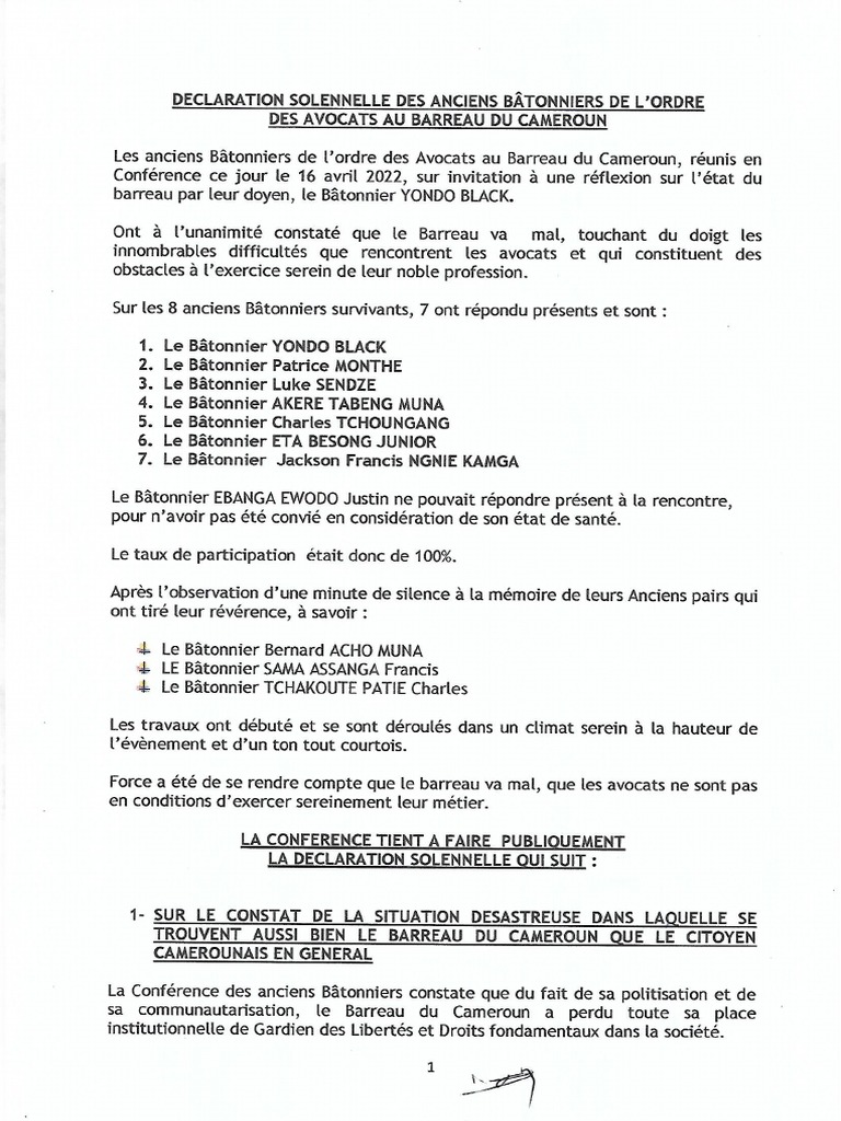 Declaration Solenelle | PDF