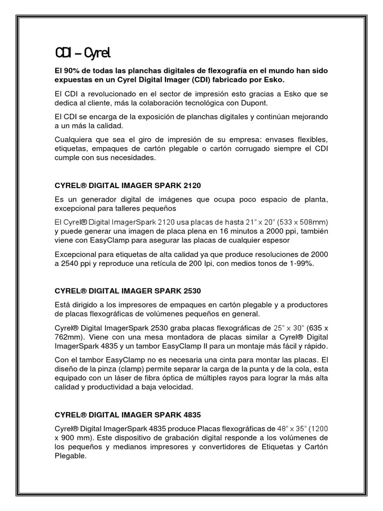 CDI - Cyrel | PDF | Impresión
