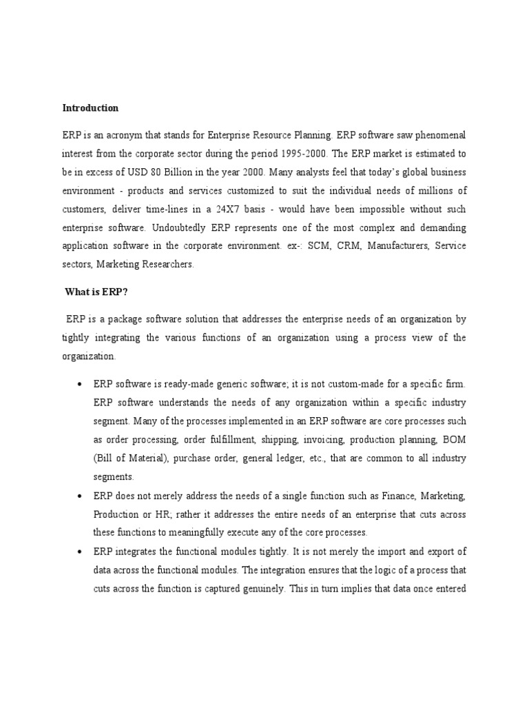 Epr | PDF | Enterprise Resource Planning | Business