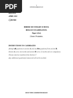 Grade 12 Biology Unit 4 Exam Paper | PDF | Photosynthesis | Nature