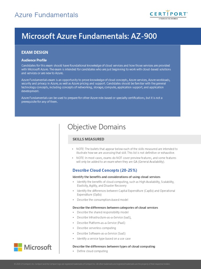 Microsoft Azure Fundamentals AZ-900 | PDF | Cloud Computing | Microsoft ...