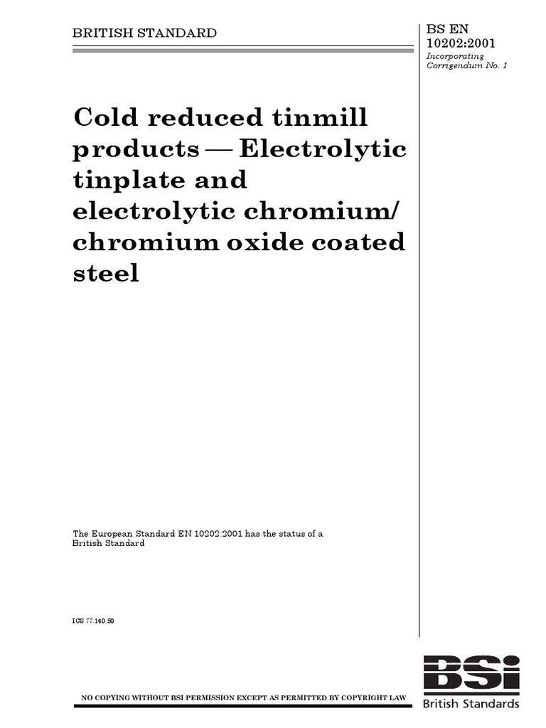 BS en 10202-2001 (2003) | Download Free PDF | Sheet Metal | Rolling ...
