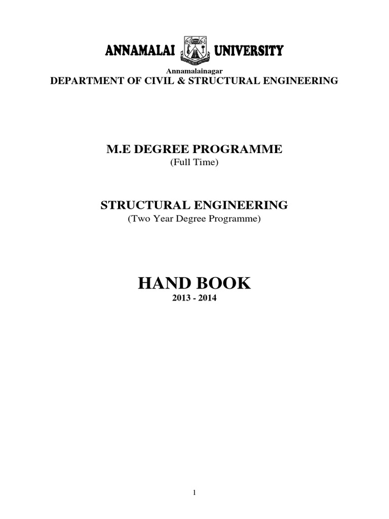 M.E (Structural Engineering) - Handbook Syllabus | PDF | Damping ...
