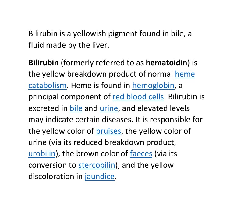 Bilirubin Is A Yellowish Pigment Found in Bile | PDF