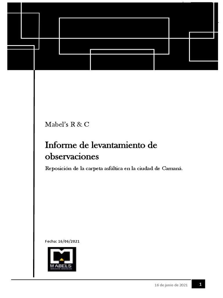 Informe de Levantamiento de Observaciones | PDF