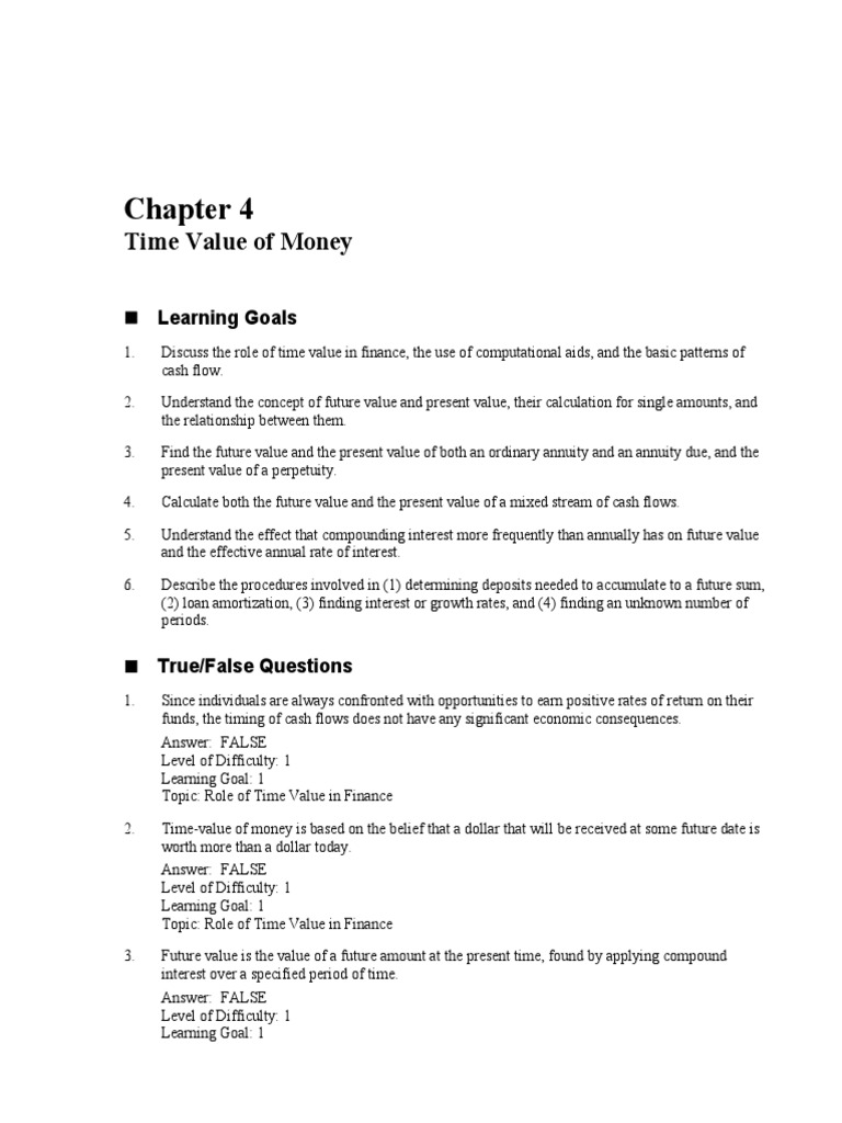 4 Time Value of Money | PDF | Interest | Present Value
