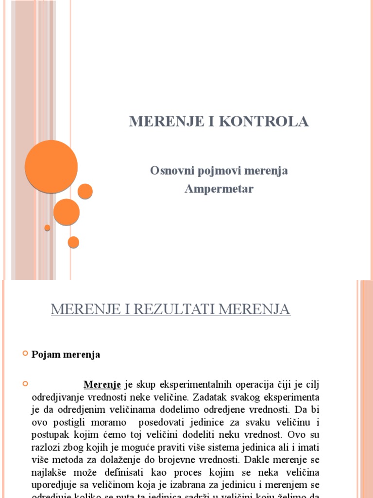 Merenje I Kontrola | PDF