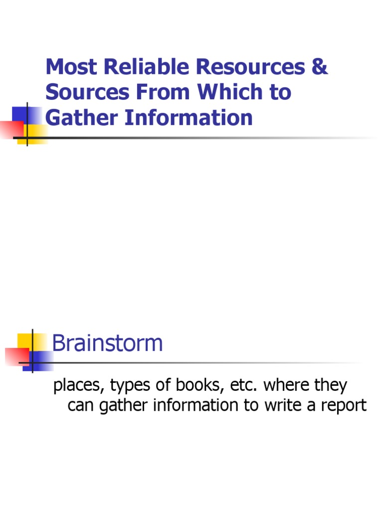 Most Reliable Resources | PDF