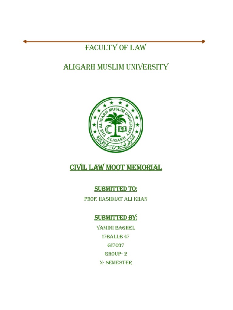 Petitioner Civil Moot Memorial by Yamini Baghel | PDF | Marriage | Divorce