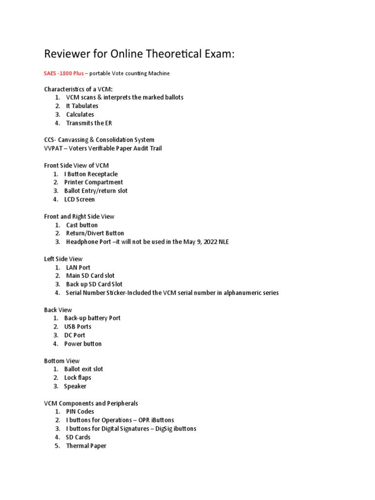 Reviewer For Online Theoretical Exam | PDF | Computing | Computer ...