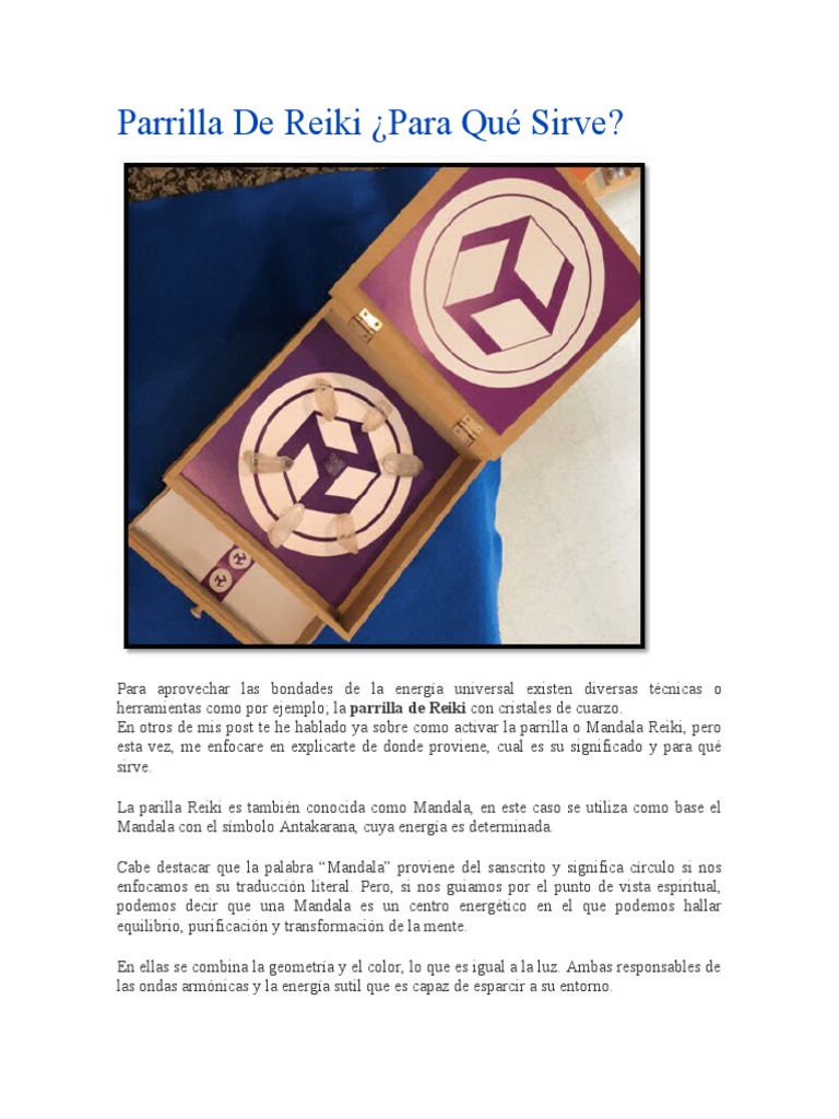 Parrilla de Reiki: Usos y Beneficios | PDF | Reiki | Meditación