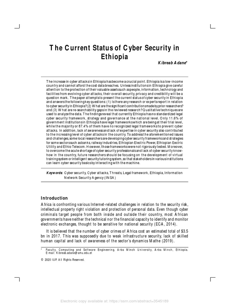 The Current Status of Cyber Security in | PDF | Computer Security ...