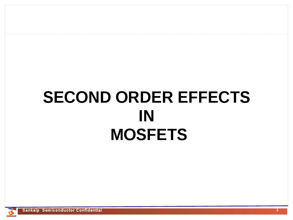Second Order Effects | PDF | Field Effect Transistor | Mosfet