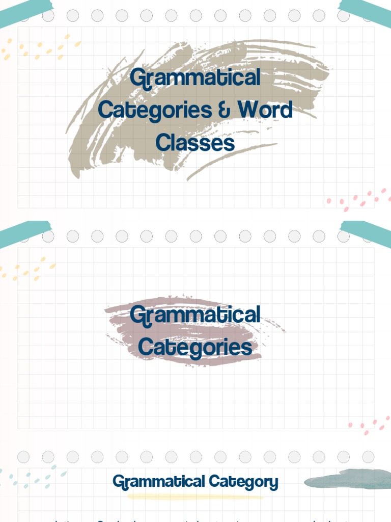 Grammatical Categories & Word Classes | PDF | Grammatical Number ...