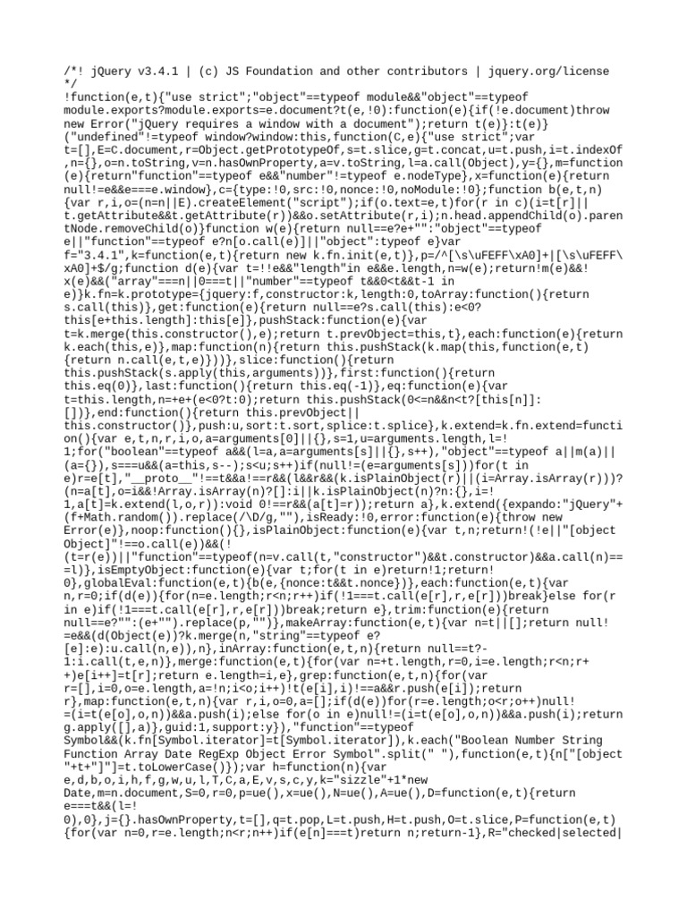 Jquery Min | Download Free PDF | Computer Programming | World Wide Web Consortium Standards