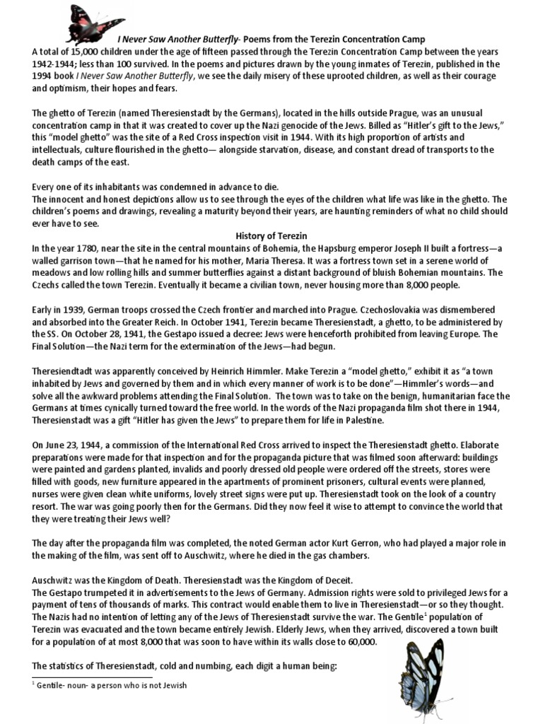 I Never Saw Another Butterfly | PDF | Nazi Germany | The Holocaust