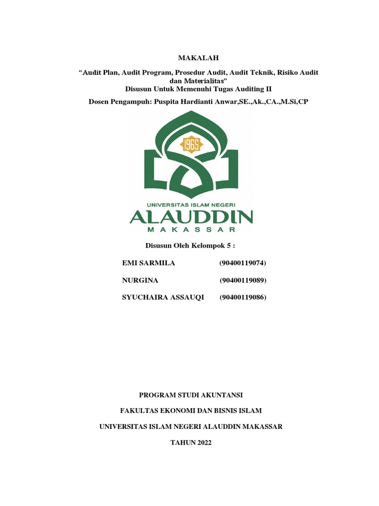 Makalah Auditing 2 - KLPK 5 | PDF