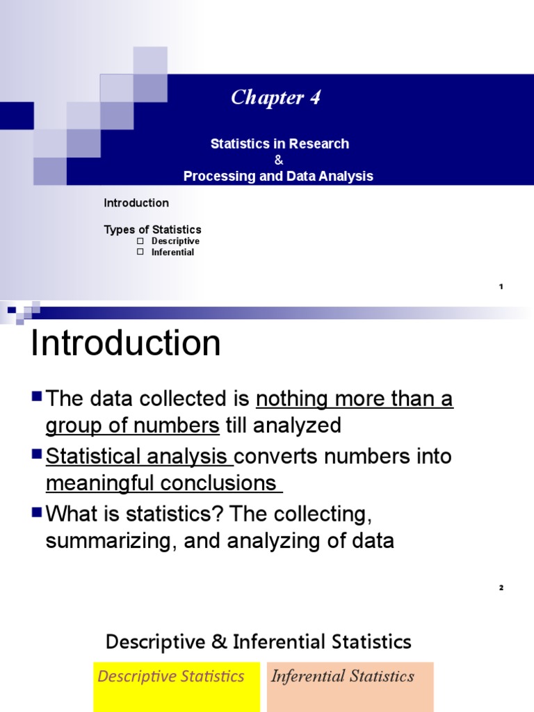 Statistics in Research: Descriptive and Inferential Analysis | PDF ...