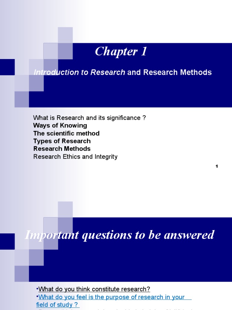 Chap 1 Intro Research and Research Method | PDF | Statistics | Scientific Method