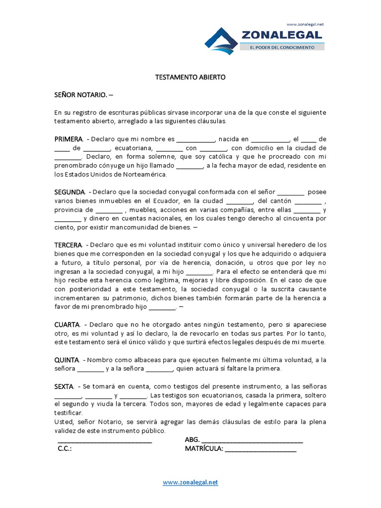 Testamento Cerrado | PDF | Voluntad y testamento | Herencia