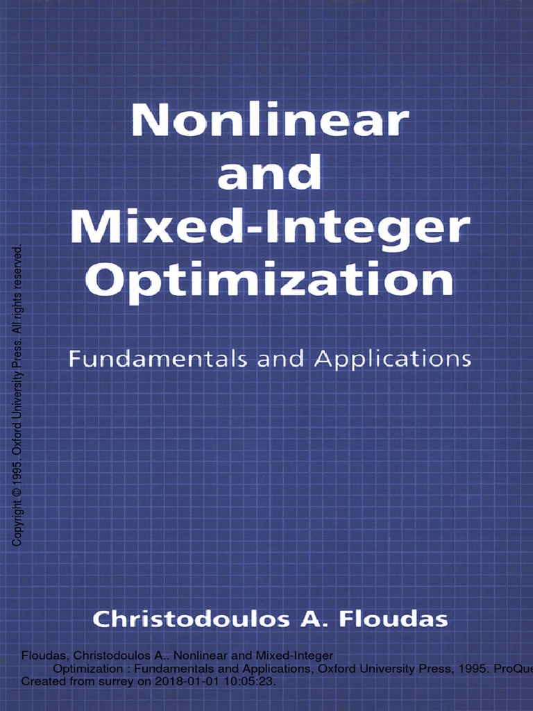 Nonlinear and Mixed-Integer Optimization Fundament... - (Front Matter ...