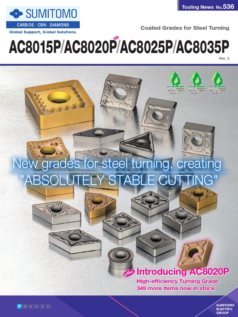 Sumitomo Coated Inserts Catalog | PDF | Machining | Steel