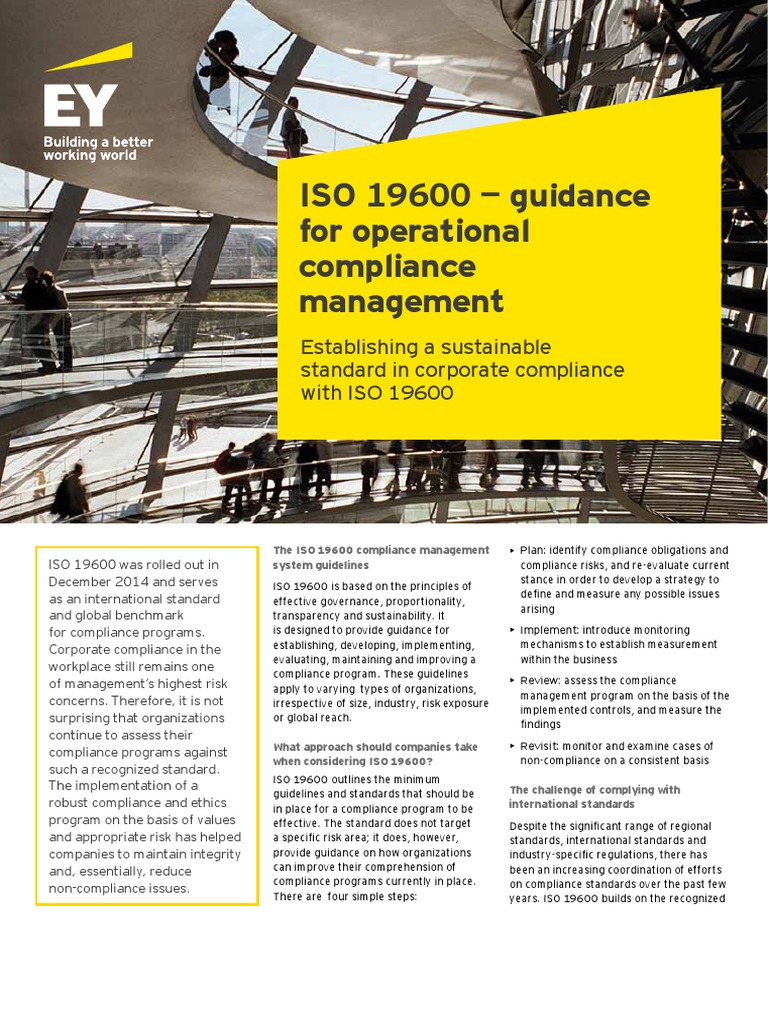 ISO 19600 - Guidance For Operational Compliance Management | Download ...