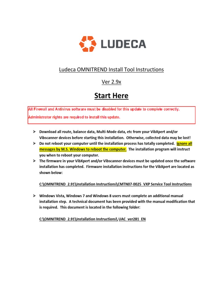 Ludeca OMNITREND Install Tool Instructions | PDF | Installation (Computer Programs) | Booting