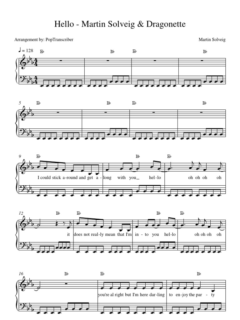 Hello - Martin Solveig & Dragonette PDF | PDF