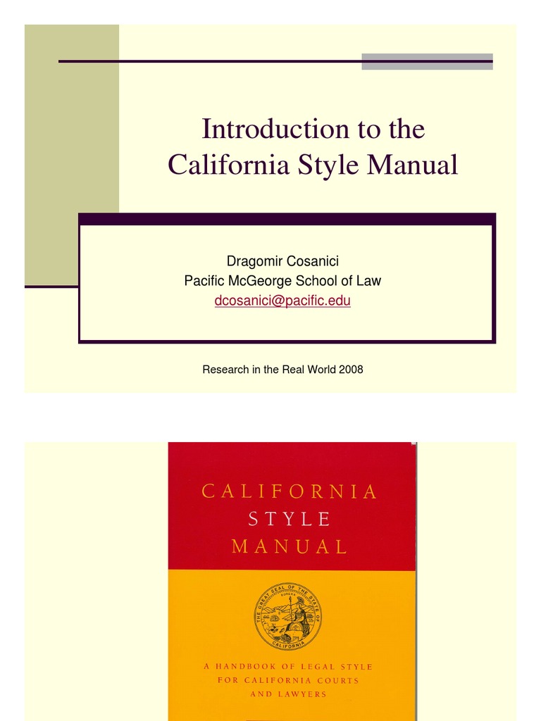 RRW08-California Style Manual | PDF | Case Citation | Supreme Court Of ...