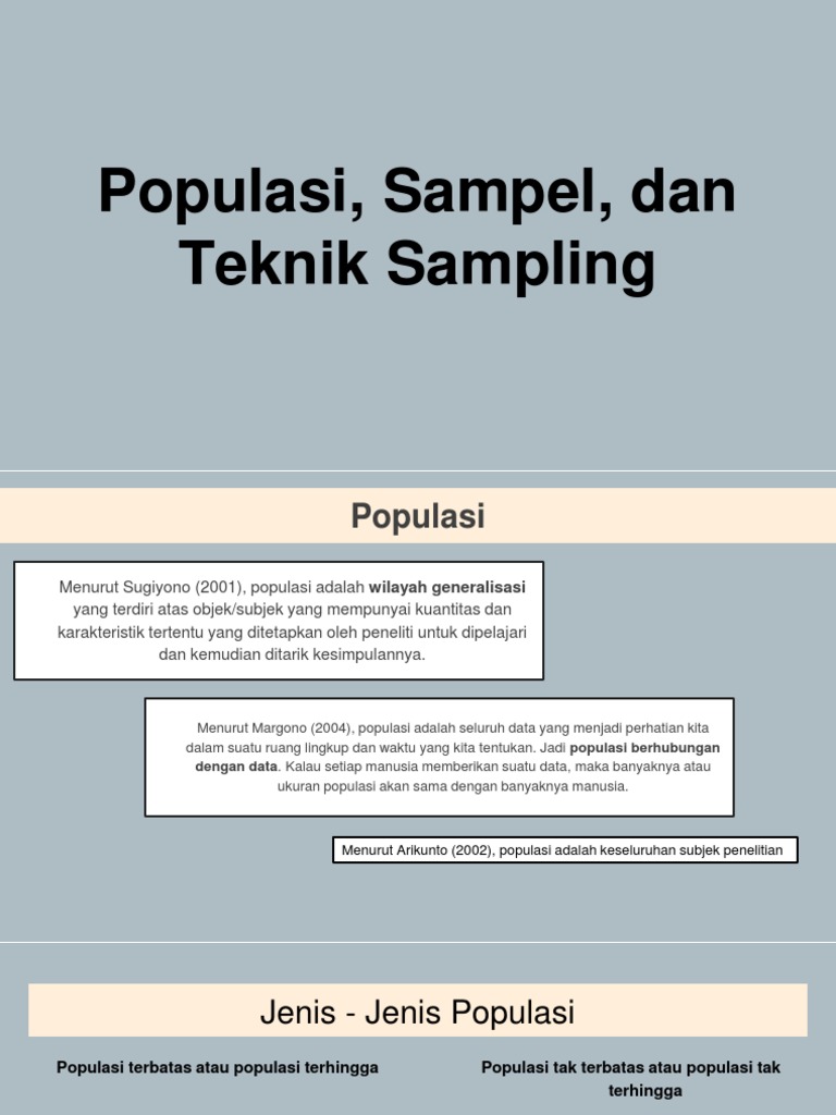 Populasi, Sampel, Teknik Sampling | PDF