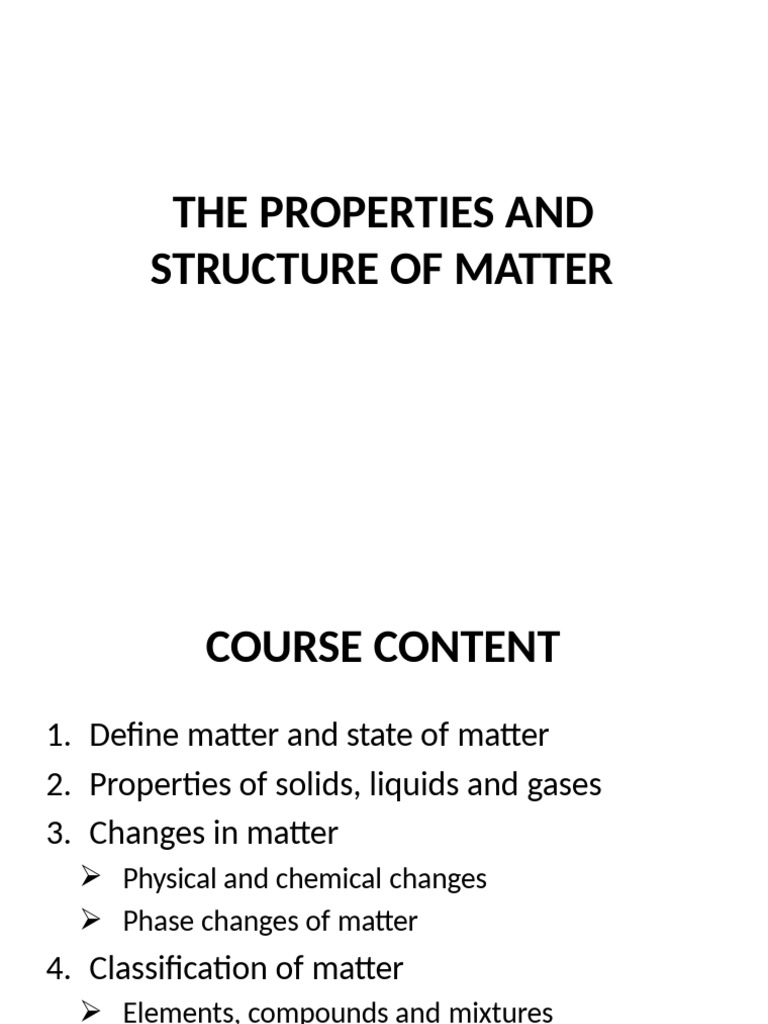 Chapter 5 - Properties and Structure of Matter | PDF | Mixture | Chemistry